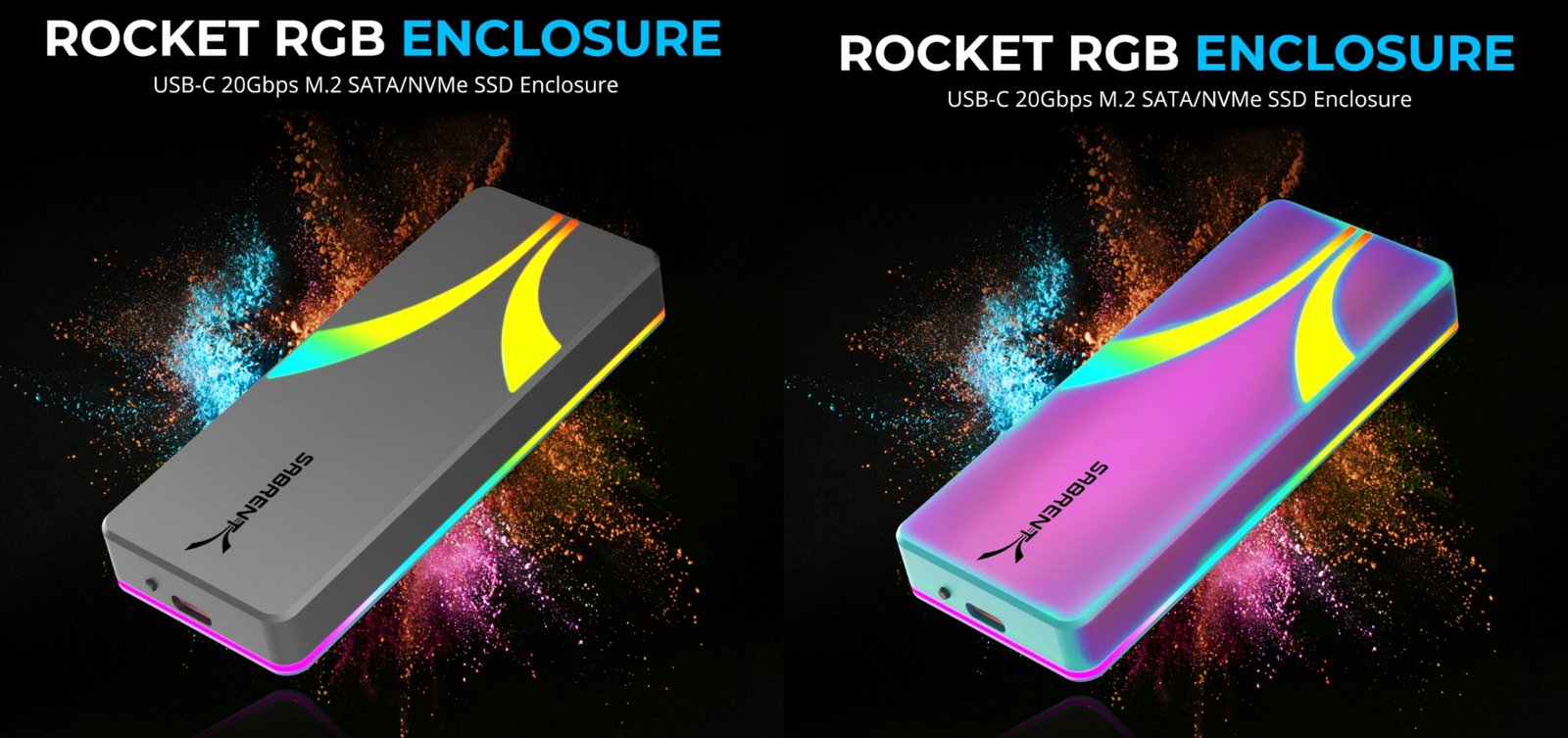 Sabrent Launched Rocket RGB USB-C 20Gbps M.2 SATA/NVMe SSD Enclosure ...