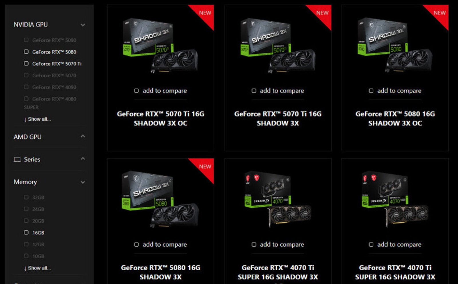 MSI Quietly Unveils SHADOW 3X Series Graphics Cards: GeForce RTX 5080 ...