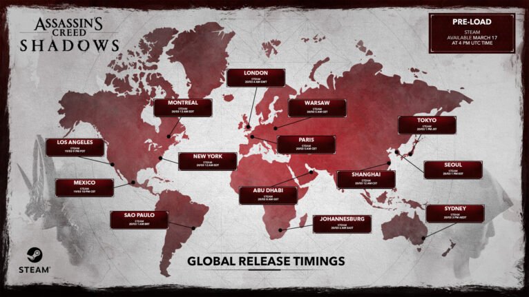 Assassin's Creed Shadows Release Date, Pre-Load Details, and Global ...