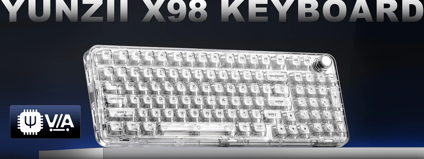YUNZII Announces X98 Transparent Mechanical Keyboard with QMK/VIA ...