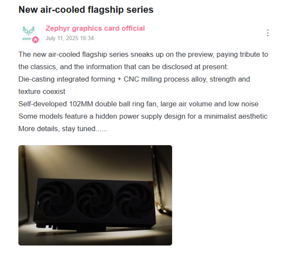 Zephyr Brings Back a Classic Triple-Fan Design for Its New GPU ...