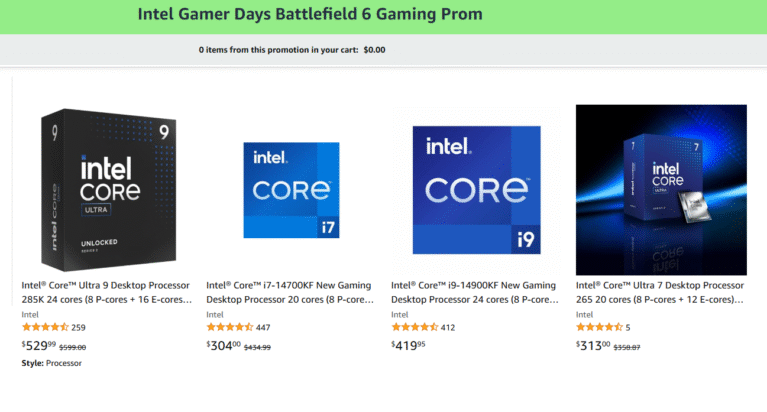 Intel Gamer Days Promotion Brings CPU Discounts and Free Battlefield 6 ...