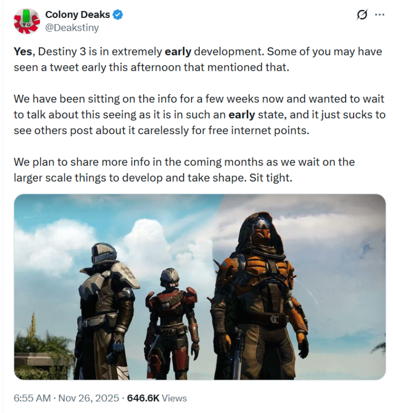 Destiny 3 Reportedly Begins Early Development as Destiny 2 Activity ...