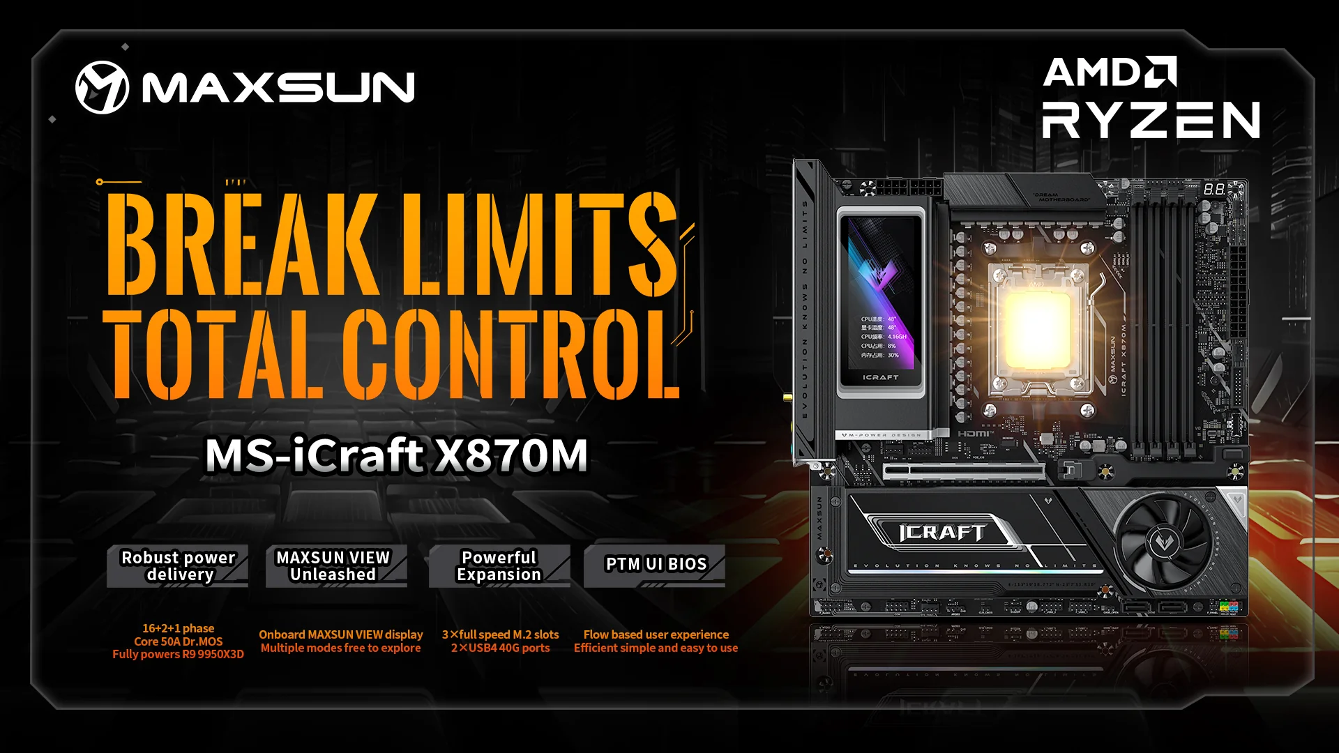 MAXSUN Introduces the iCraft X870M Motherboard For Ryzen AM5 Platform ...