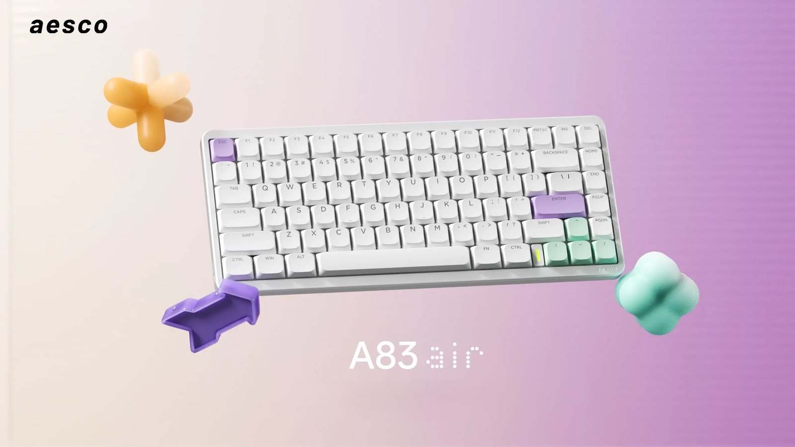 Aesco Launched A83 Air Low-Profile 75% Layout Keyboard With 630-Hour ...
